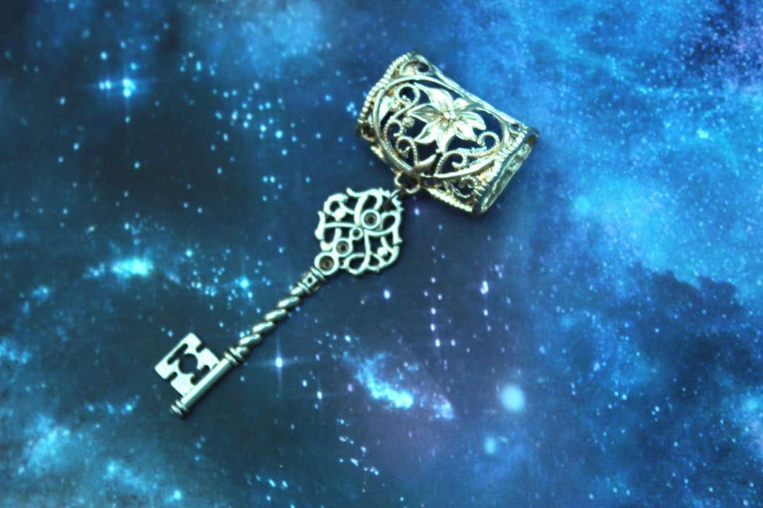 Key Scarf Slider With Floral Bail - Scarf Jewelry for Silk or Cotton ...