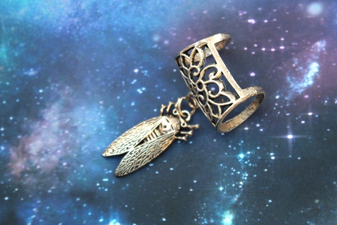 Insect Scarf Slider With Floral Bail - Scarf Jewelry for Silk or Cotton ...