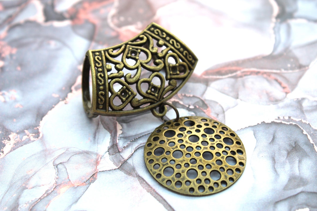 Circle Scarf Slider With Heart Bail Scarf Jewelry for Silk - Etsy