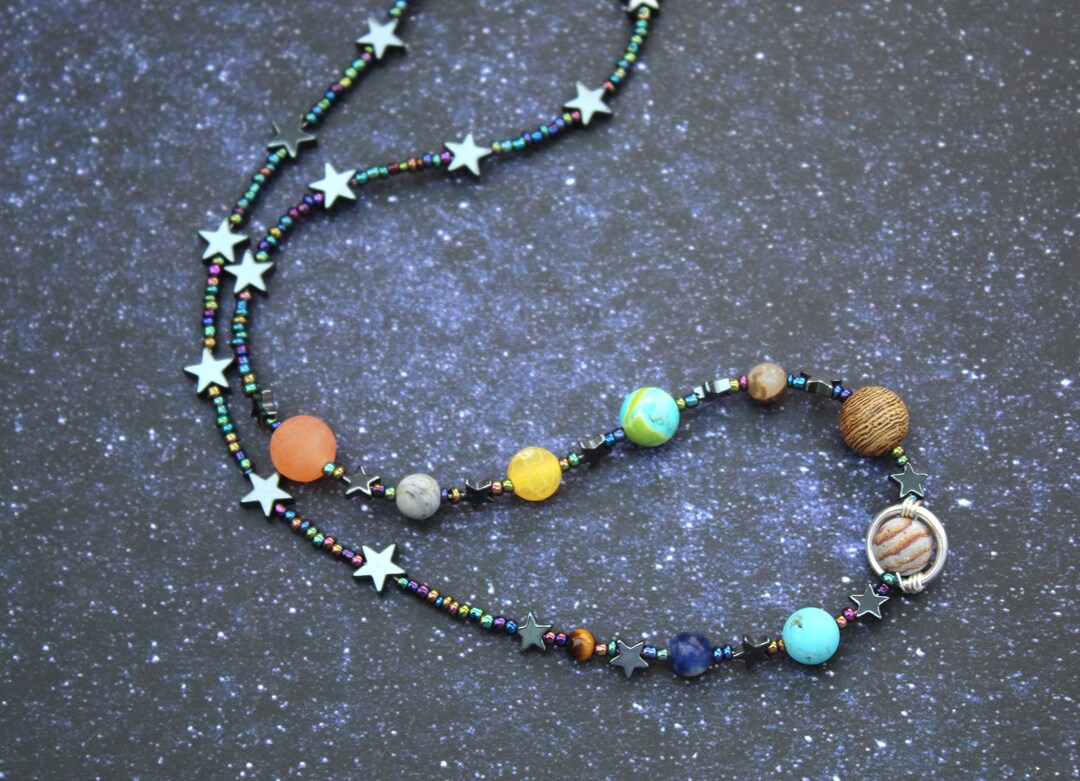 Solar System Necklace With Gemstone Planets and Starry Chain ...