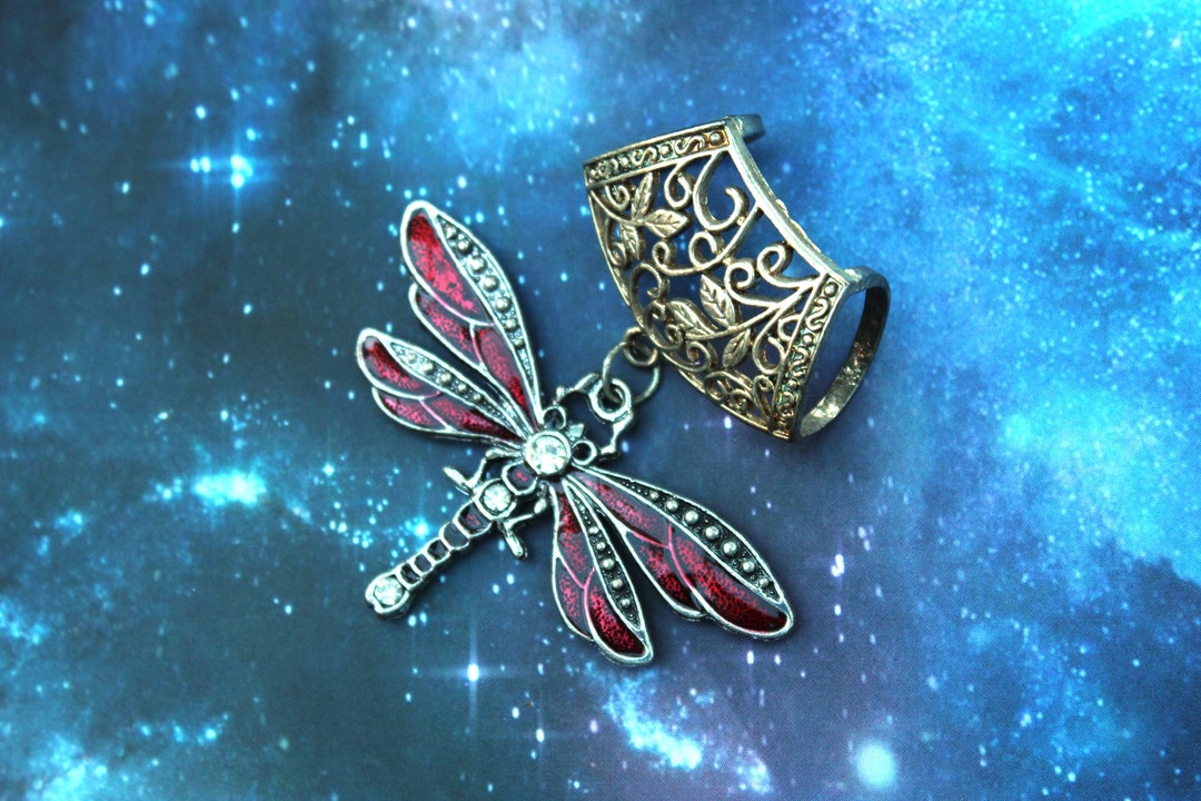 Dragonfly Scarf Slider With Leaf Bail Scarf Jewelry for Silk or Cotton ...