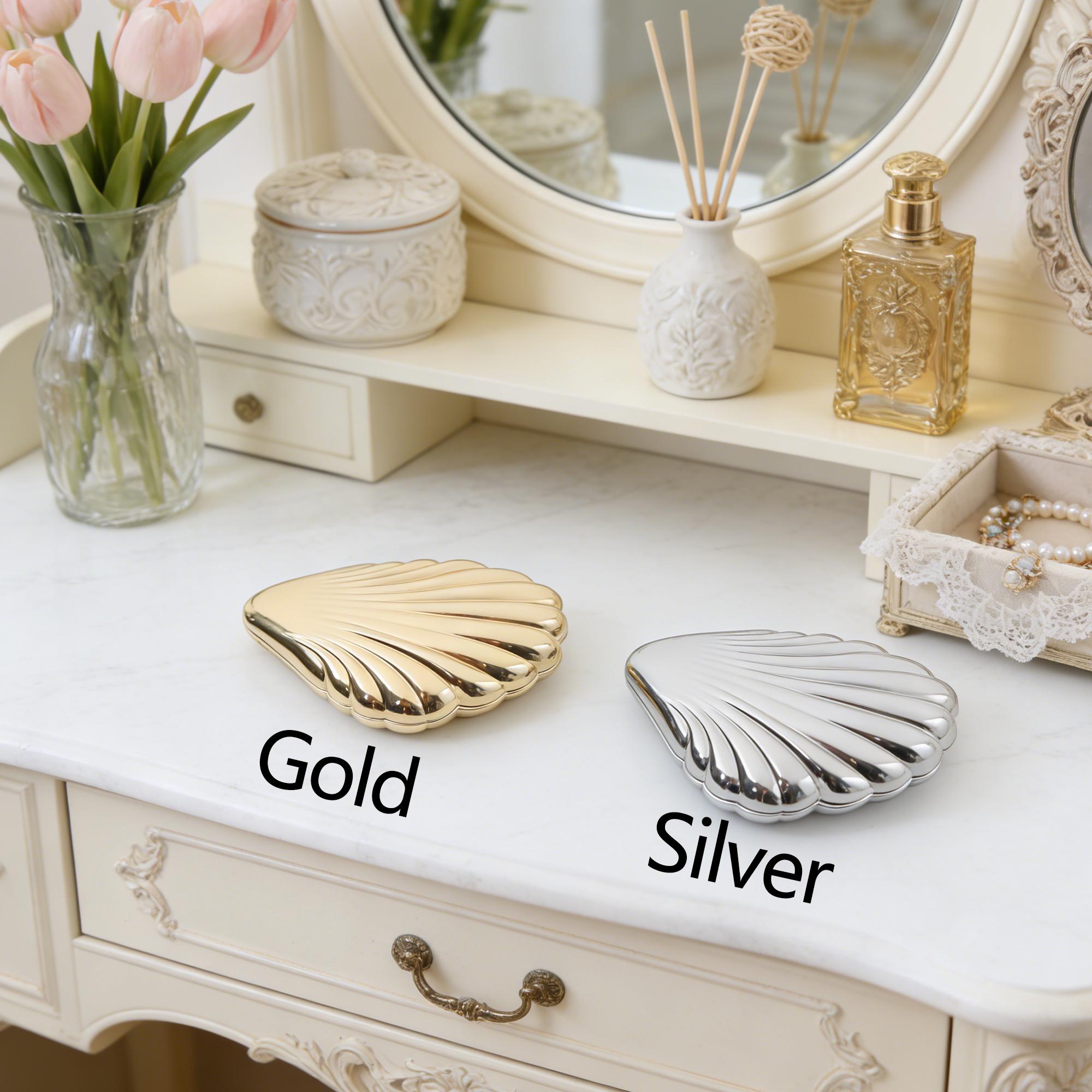 Personalized Shell Compact Mirror, Engraved Name Makeup Mirror, Small ...