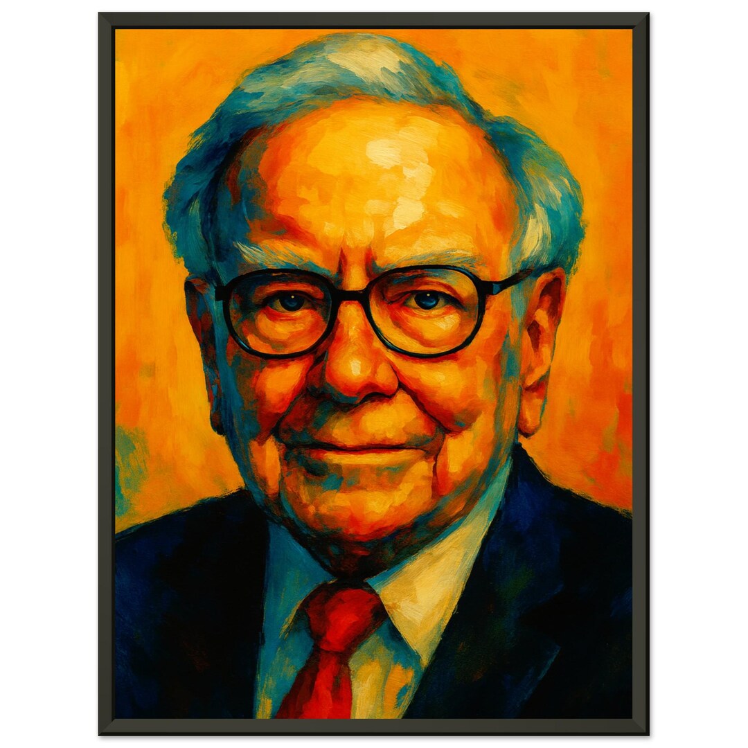 Warren Buffett Portrait Poster - Inspirational Wall Art - Premium Semi ...