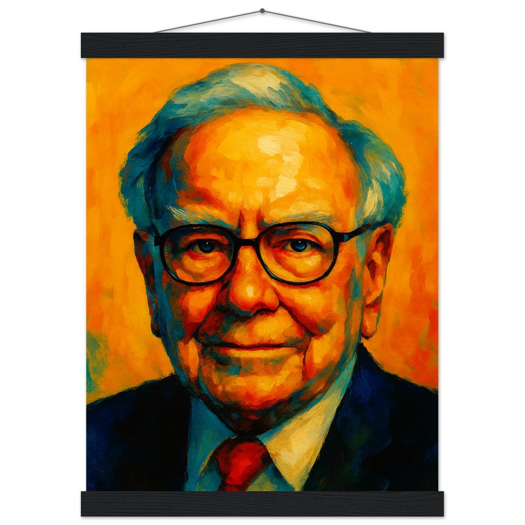 Warren Buffett Portrait Poster - Inspirational Wall Art - Premium Matte ...