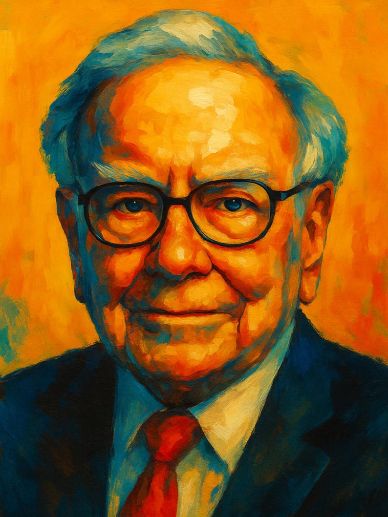 Warren Buffett Portrait Poster - Inspirational Wall Art - Premium Semi ...