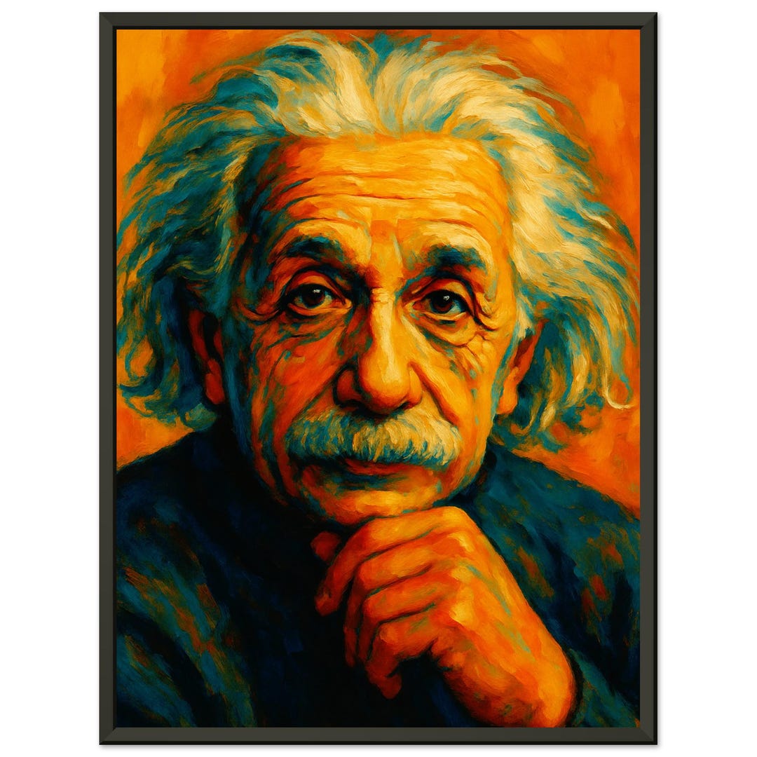 Albert Einstein Portrait Poster - Inspirational Wall Art - Premium Semi ...