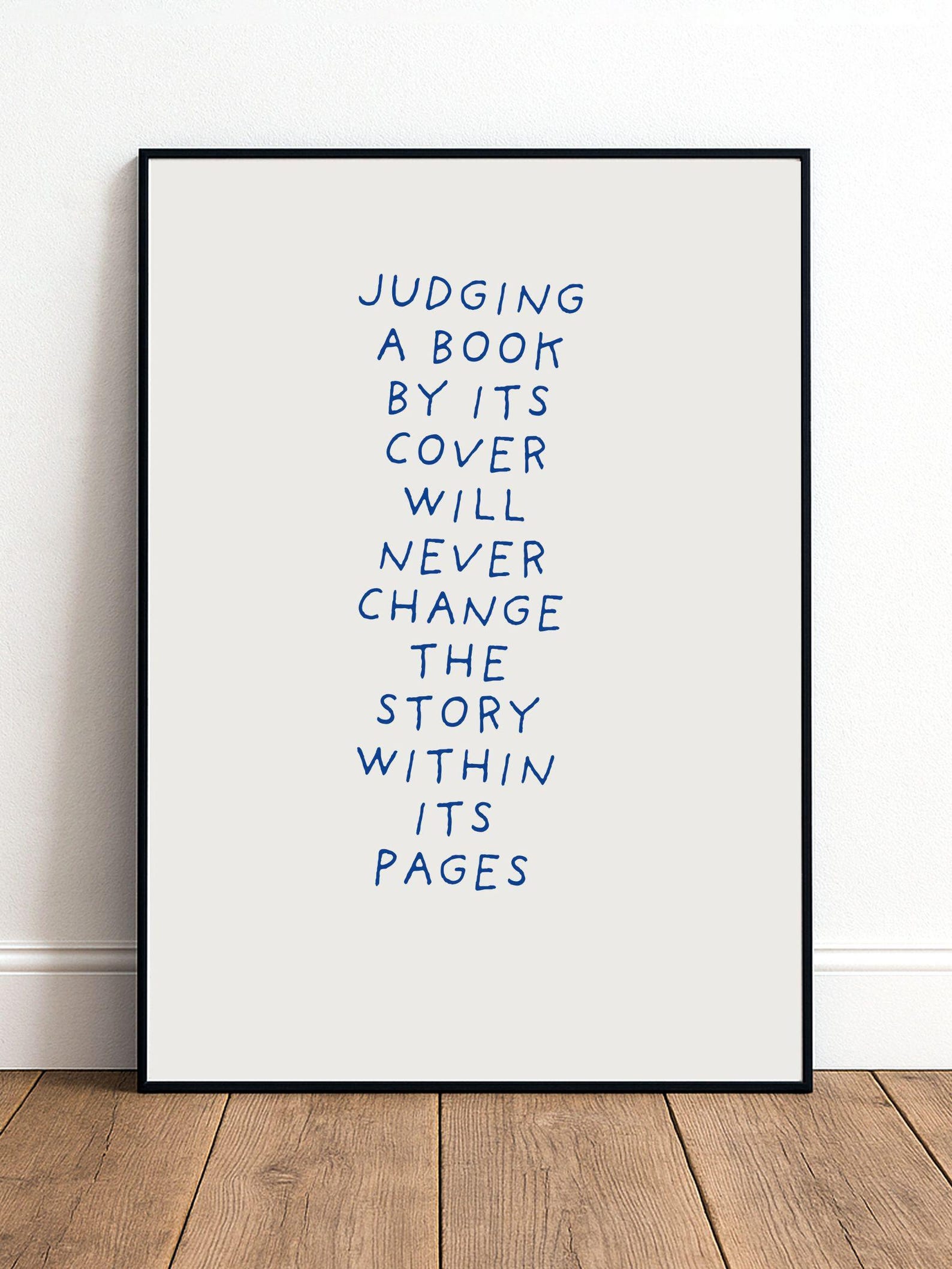 Judging a Book by Its Cover Rolled Poster | Typography Quote Wall Art ...