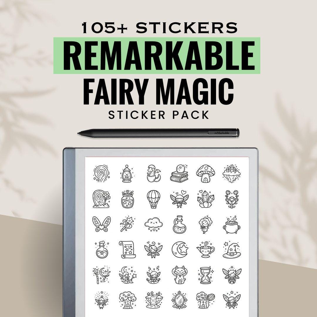 Fairy Magic Designed for Remarkable Stickers Kit | Digital E-ink Tablet ...
