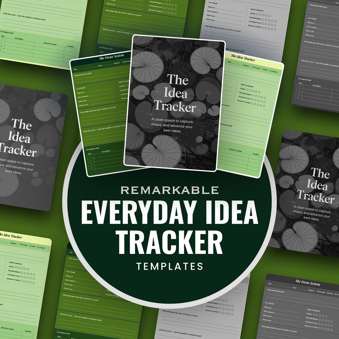 Remarkable Idea Tracker Templates – Digital Mind Map, Notes Bundle (PDF ...