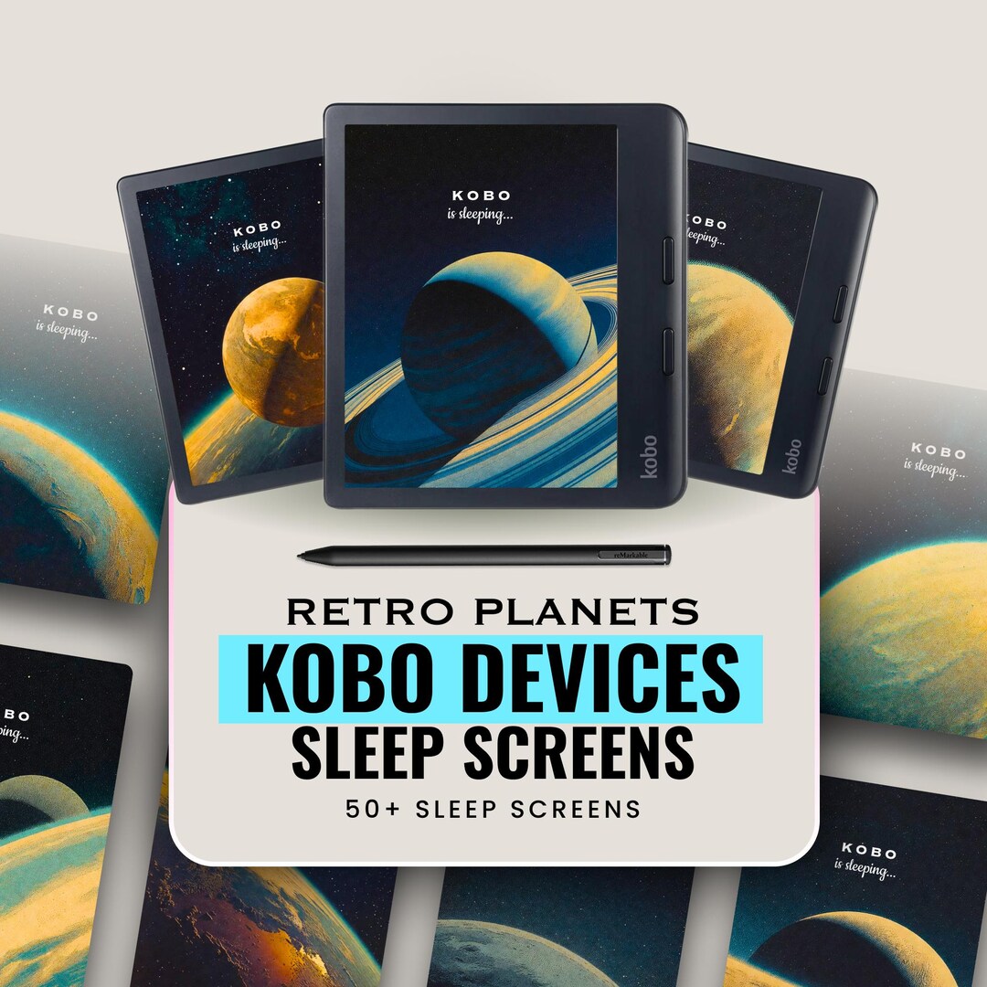 Retro Planets Kobo Sleep Screens Bundle | 50+ Planet Screensavers - Etsy