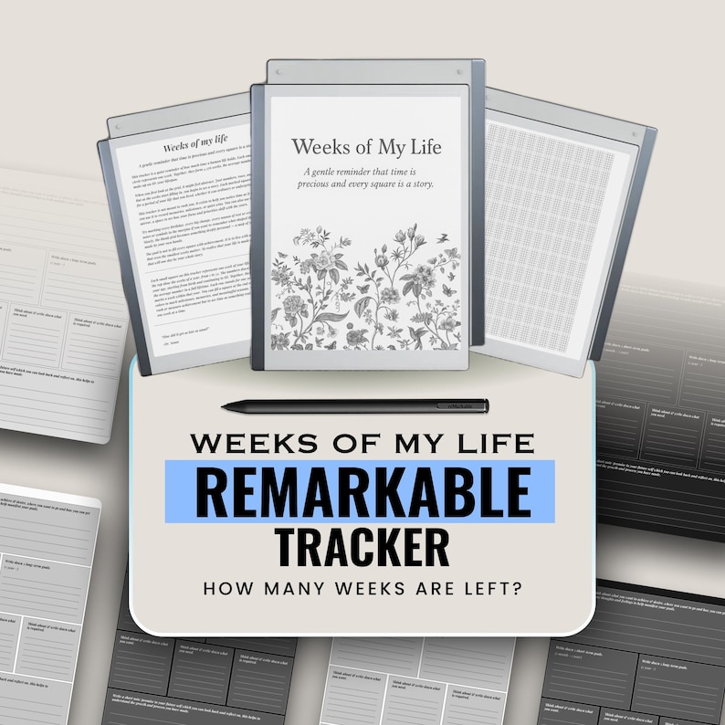 Life Timeline Tracker for Remarkable | Weeks Visualization PDF ...