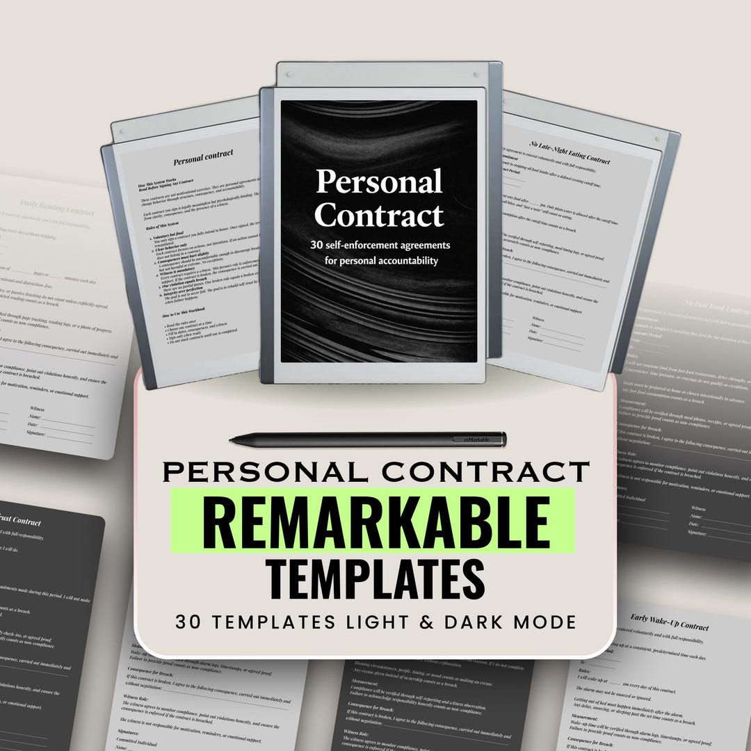 Personal Contract Remarkable Templates | Self-enforcement ...