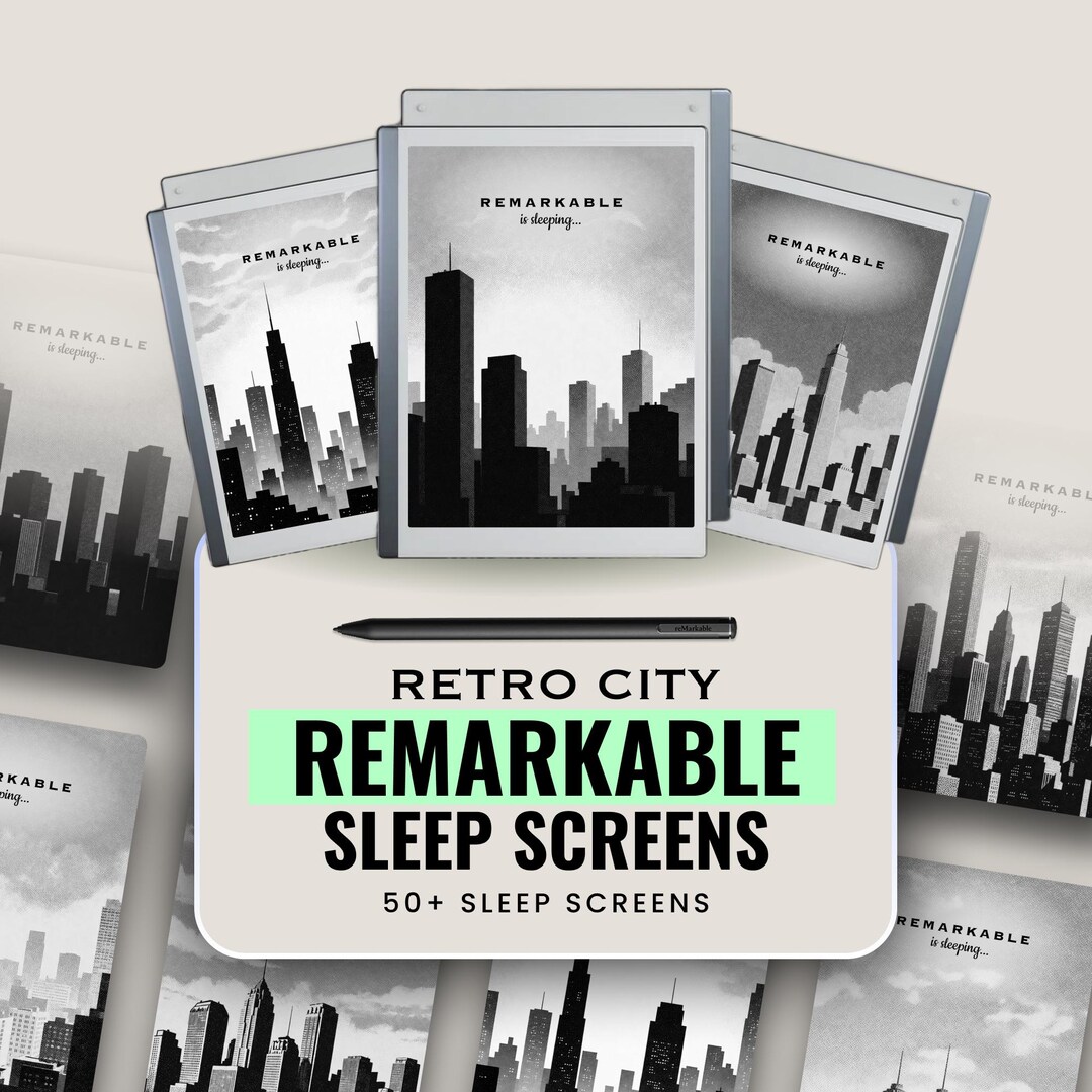 Retro City Remarkable Sleep Screens | 50+ Minimal Screens | Black ...