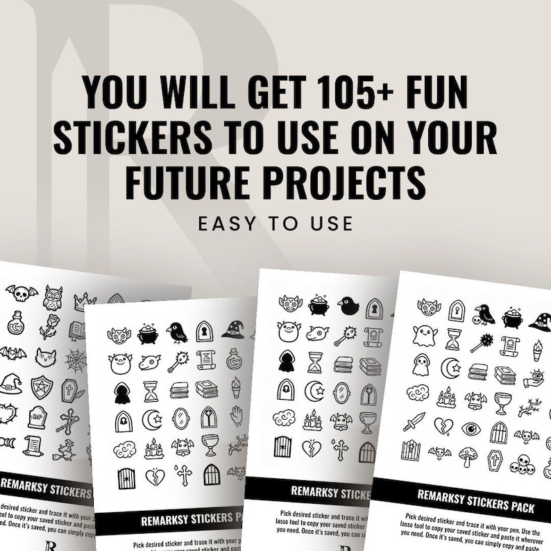 Gothic Style Designed for Remarkable Stickers Kit | E-ink Tablet Notes ...