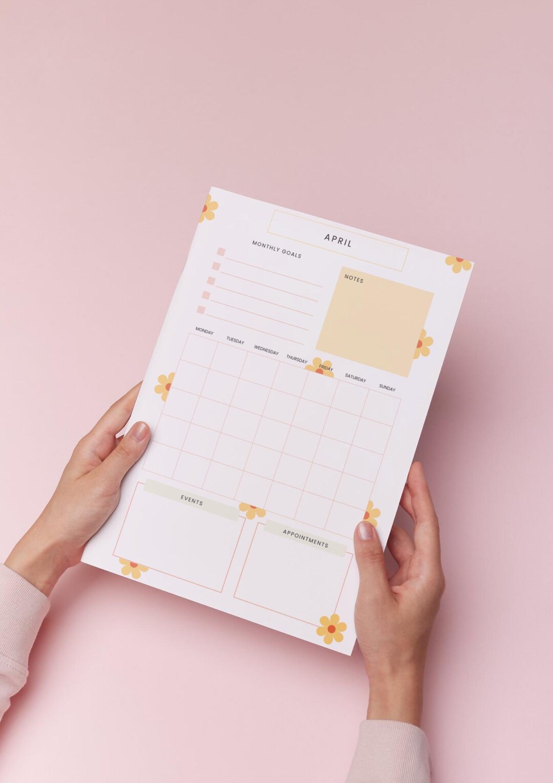 Printable Monthly Planner | Minimalist Calendar | Undated Organizer ...