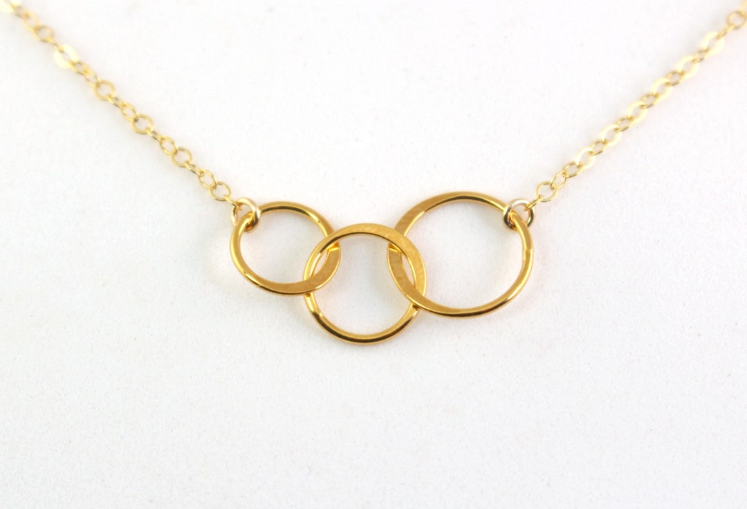 Gold Three Circles Infinity Necklace - Etsy