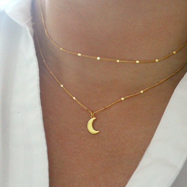 Gold Moon Necklace - Etsy