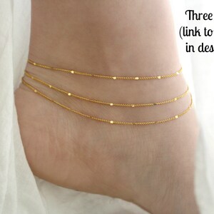 Double Strand Starlit Gold Anklet, Gold Layered Anklet, Dainty Gold ...