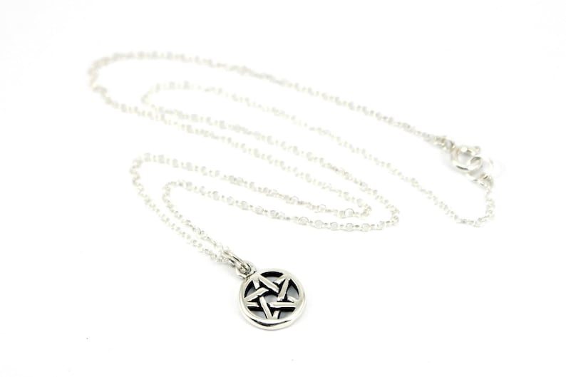 Sterling Silver Pentacle Necklace Sterling Silver Pentagram - Etsy