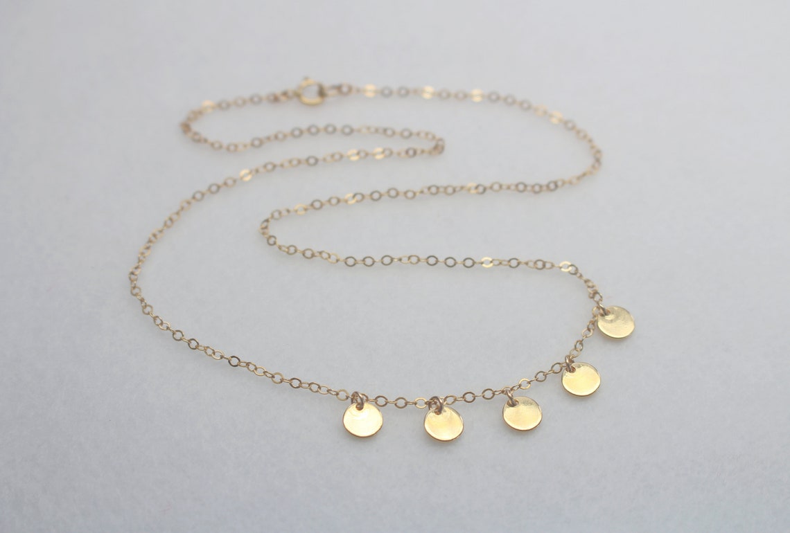 Dainty Gold Disc Necklace - Etsy