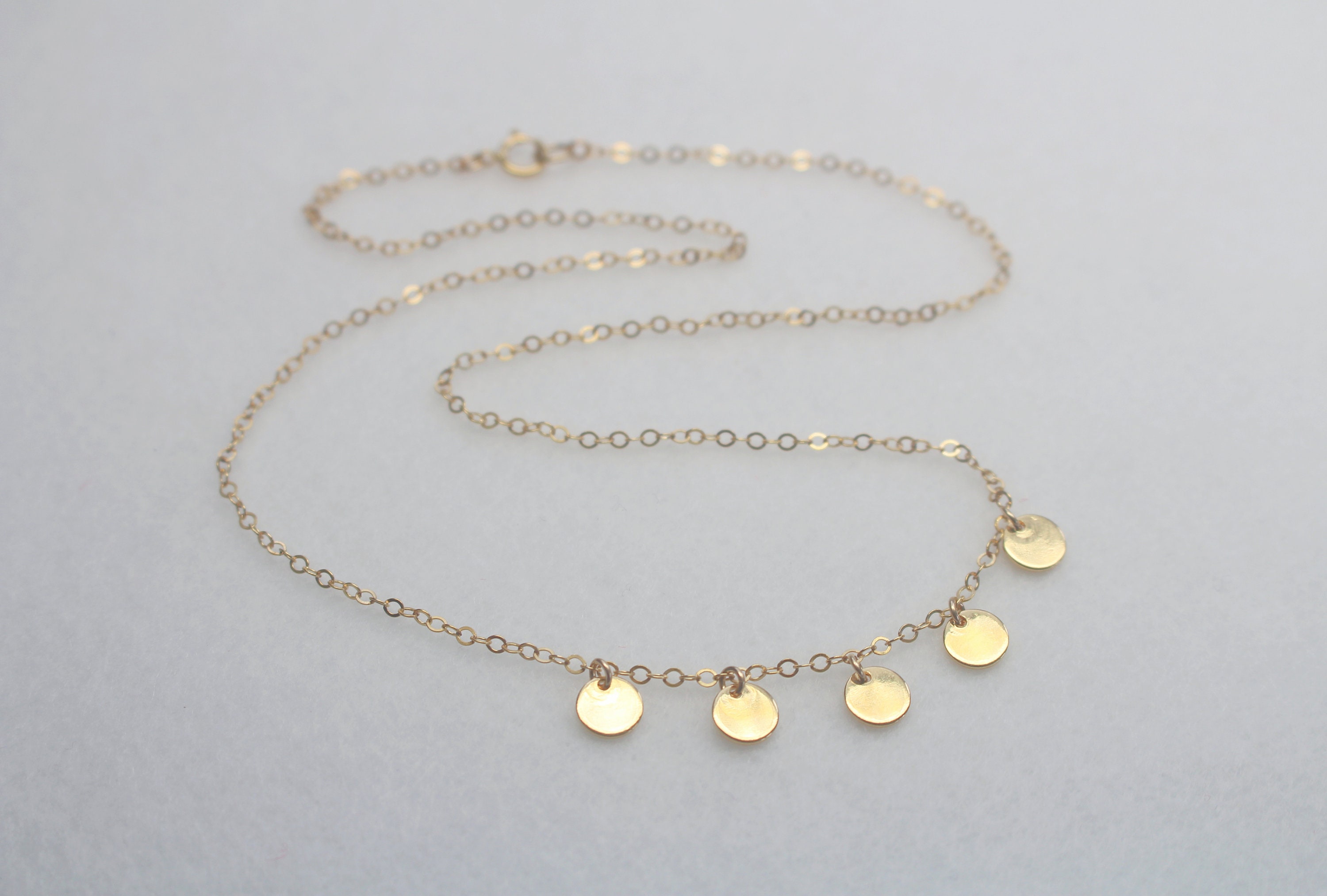 Dainty Gold Disc Necklace - Etsy