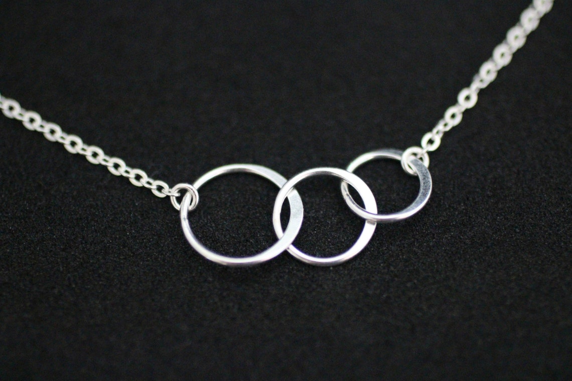 Sterling Silver Three Circles Infinity Necklace - Etsy