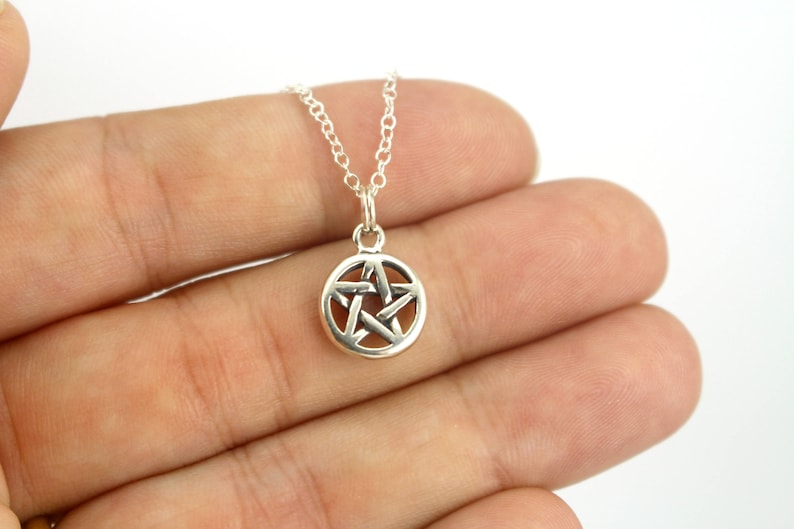 Sterling Silver Pentacle Necklace Sterling Silver Pentagram - Etsy