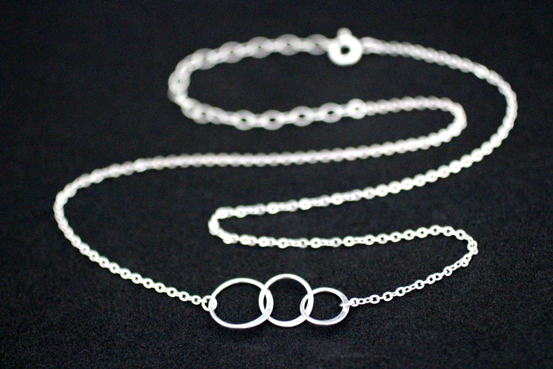 Sterling Silver Three Circles Infinity Necklace - Etsy