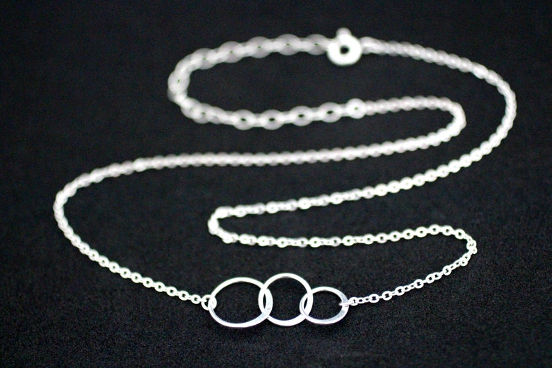 Sterling Silver Three Circles Infinity Necklace - Etsy