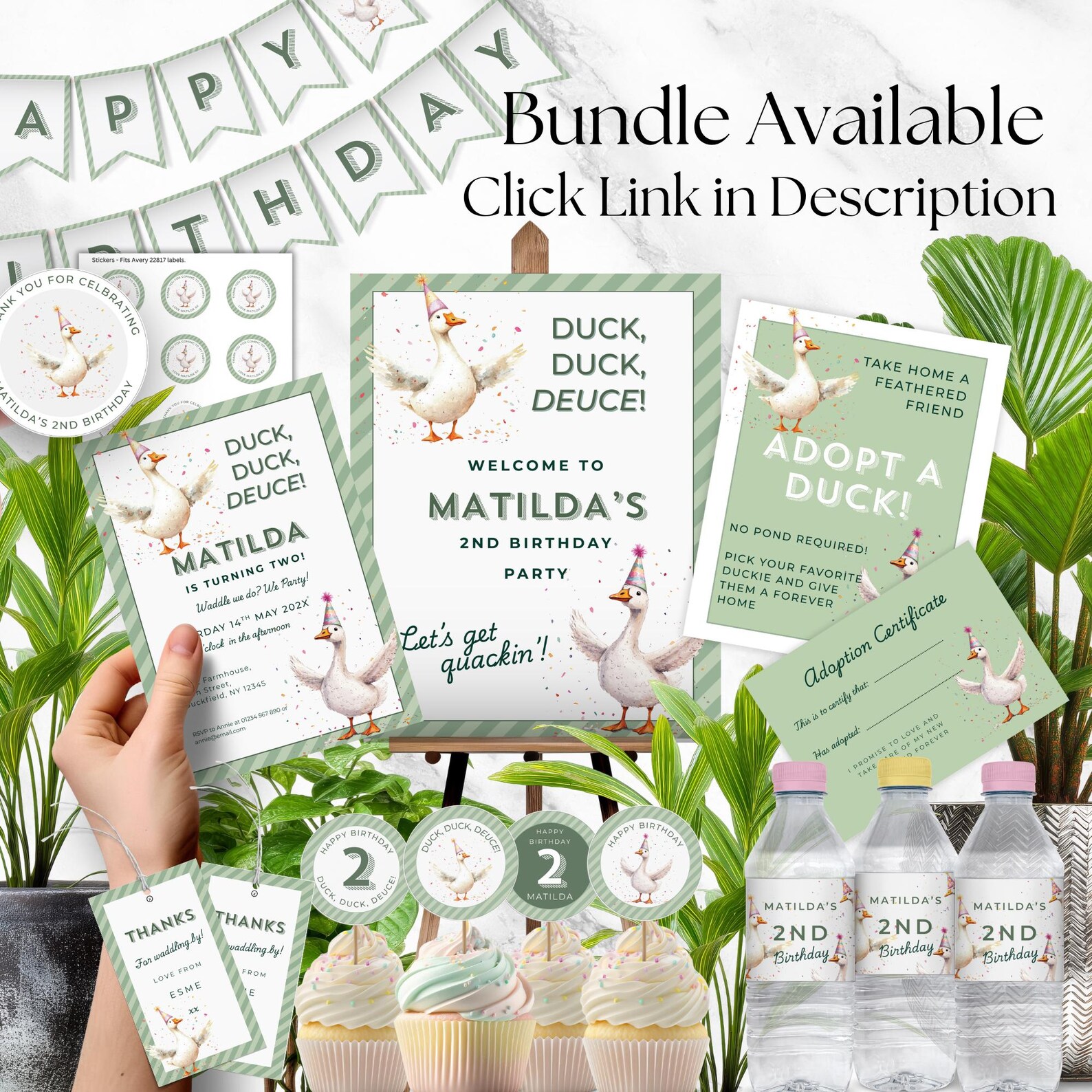 Duck Adoption Sign & Certificate Bundle, Adopt A Duck Birthday Party ...