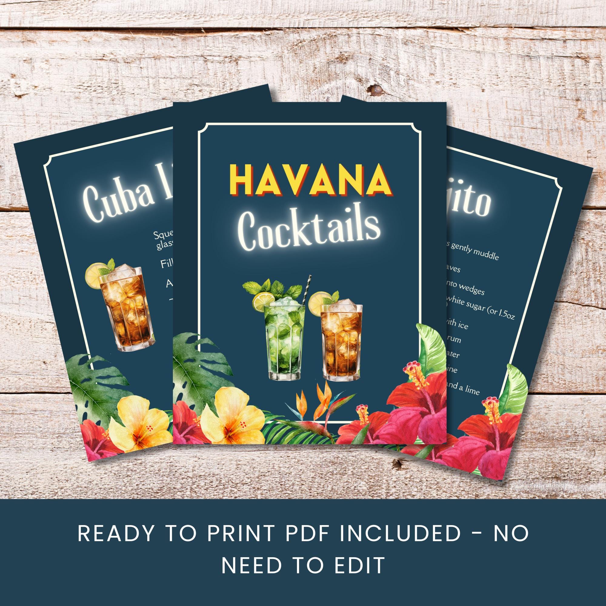 Cuban Birthday Invitation Party Decorations Bundle, Havana Nights ...
