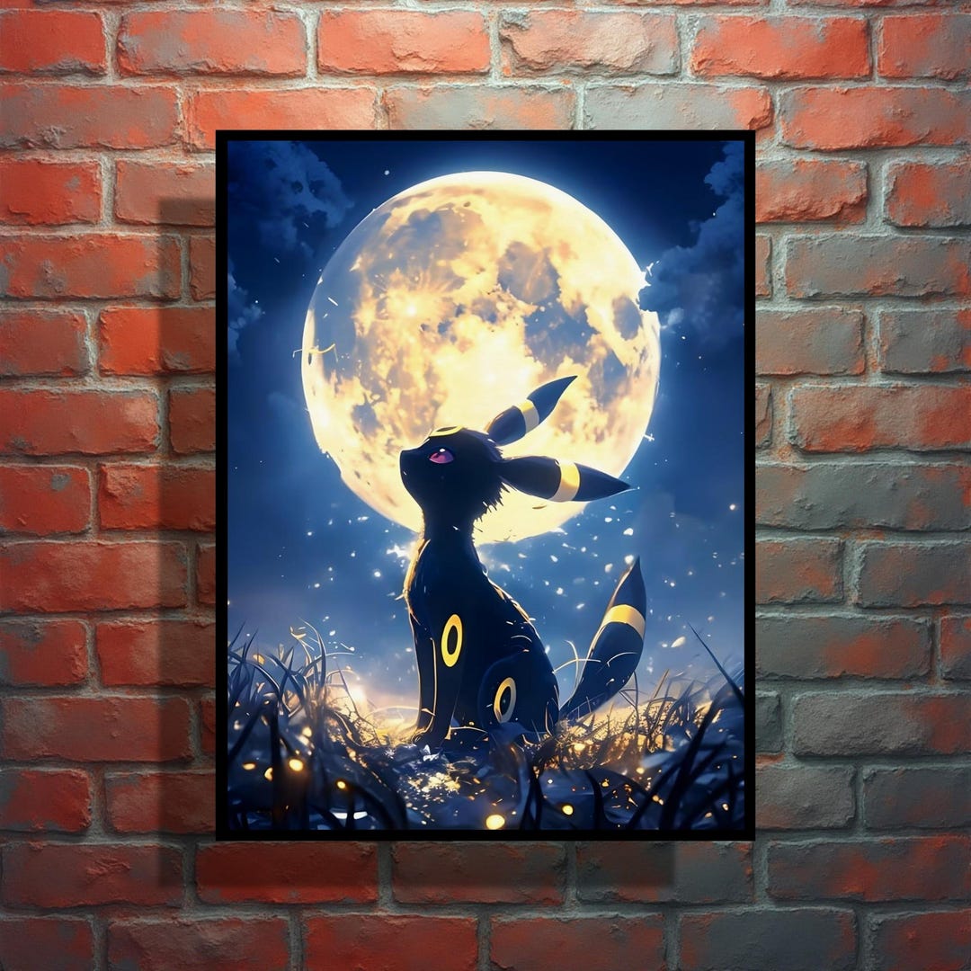 Umbreon Pokemon Poster - Eeveelution Wall Art Print - Premium Matte ...