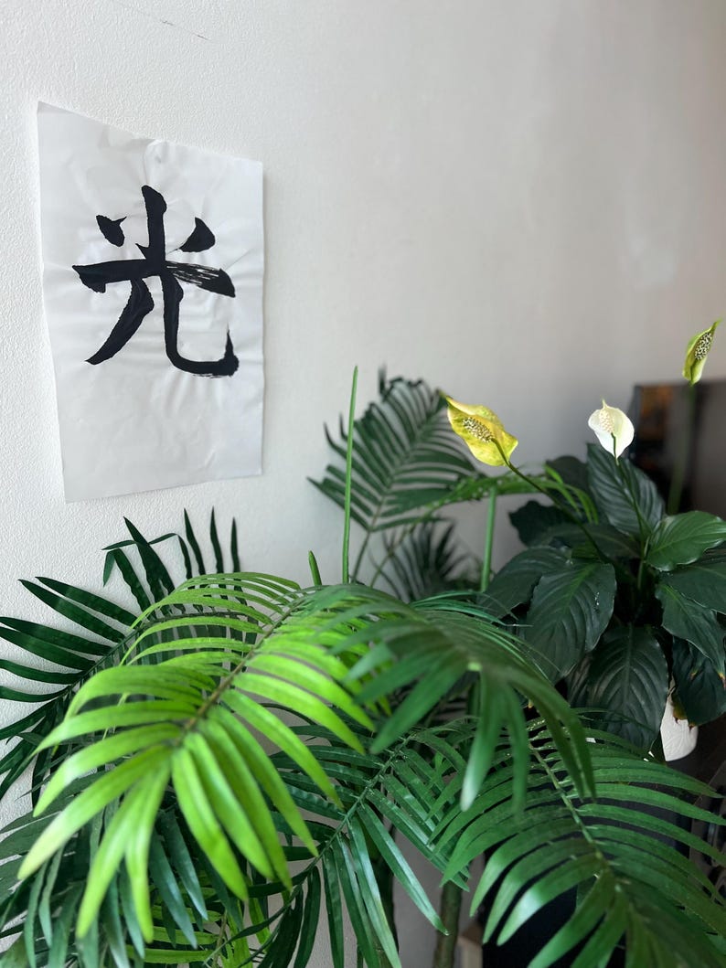 Hikari 光 – Original Japanese Calligraphy Art, Handwritten Sumi Ink Wall ...