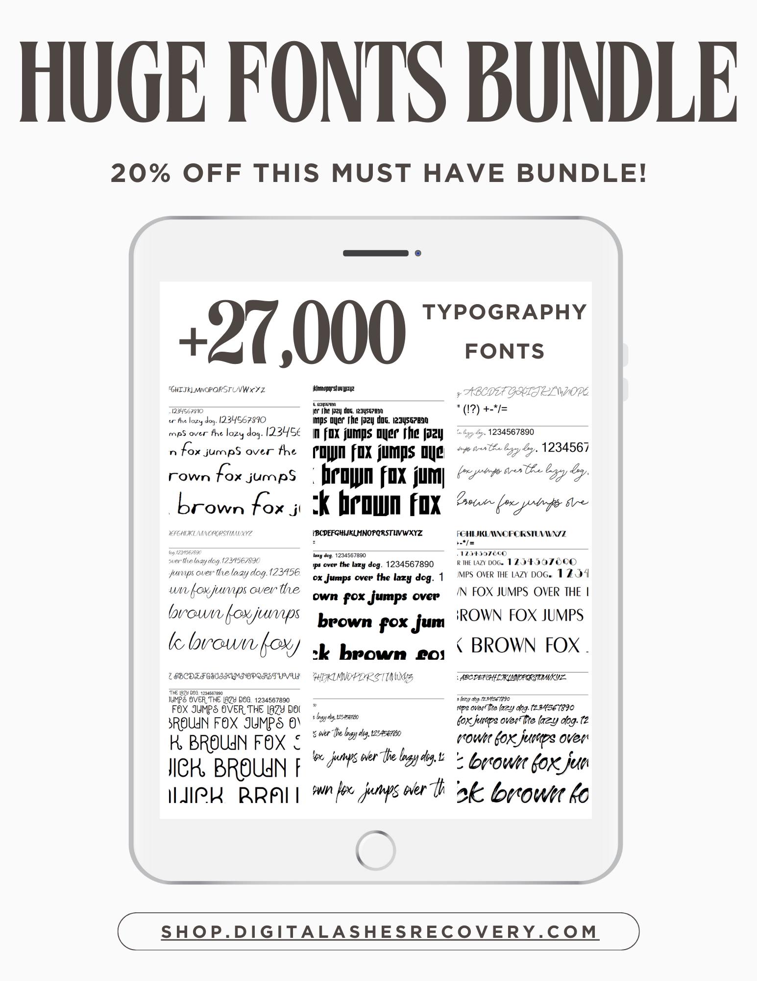 27000 Font Bundle for Canva & Cricut, Commercial License, Mega Fonts ...