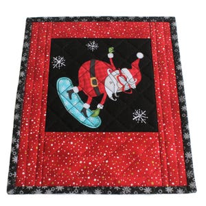 Quilted Christmas Mug Rug, Santa Snack Mat, 10.25x8.50 - Etsy