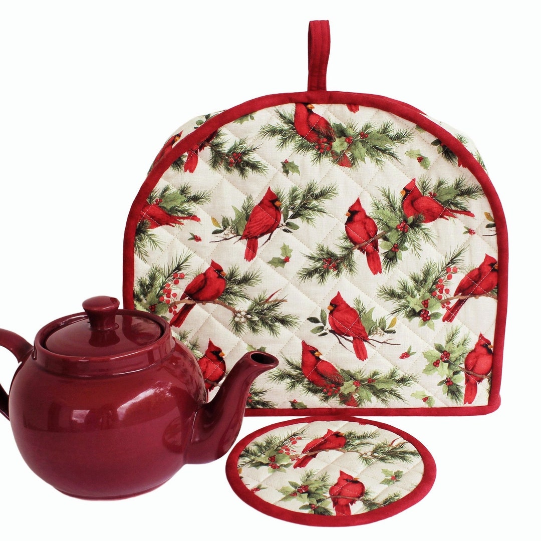 Quilted Cardinals Tea Cozy Teapot Mat Christmas Tea Cozy - Etsy