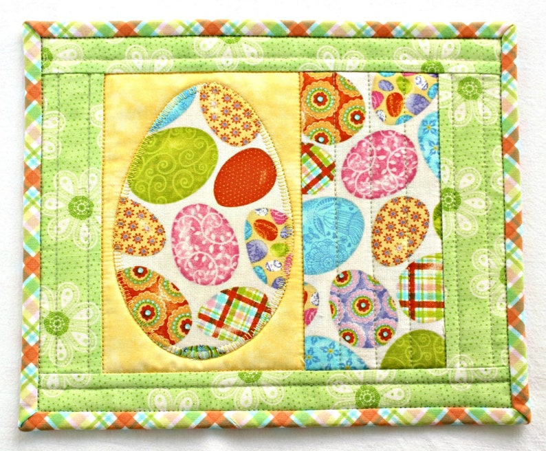 Quilted Easter Mug Rug 7.75x9.50 - Etsy