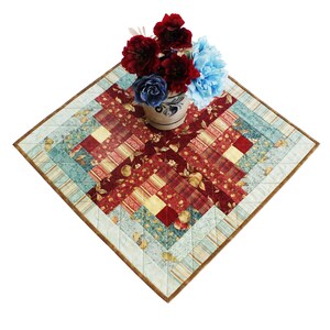 Quilted Log Cabin Table Topper, Apple Table Quilt, 21.50"x21.50" - Etsy