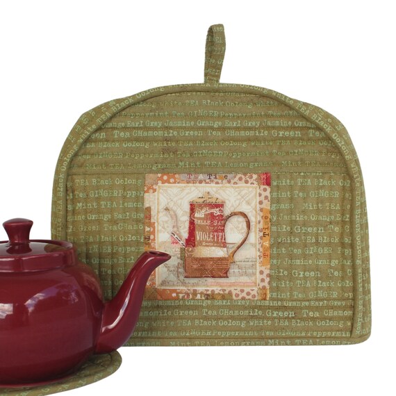 Quilted Green Tea Cozy Teapot Mat - Etsy