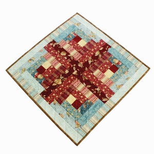 Quilted Log Cabin Table Topper, Apple Table Quilt, 21.50"x21.50" - Etsy
