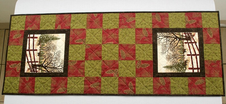 Quilted Winter Table Runner, Horses, Snow Scenery, 45.50"x18" - Etsy