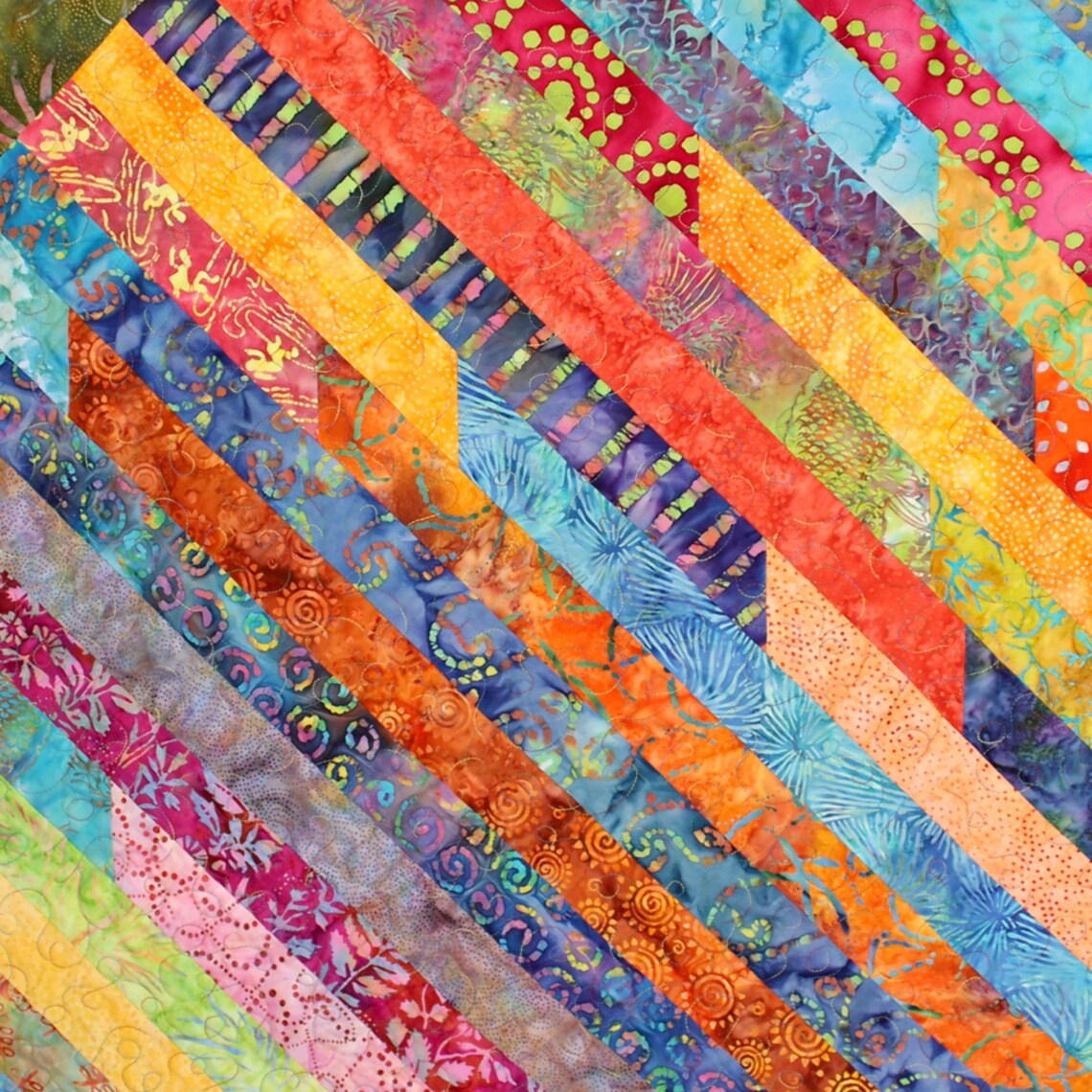 Lap Quilt Batik Quilted Throw 56x70 Large Wall Hanging | Etsy