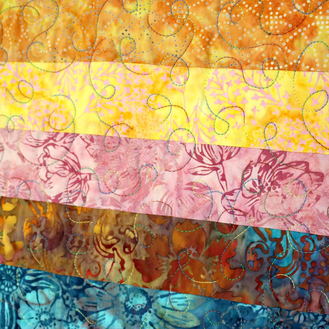 Lap Quilt Batik Quilted Throw 56x70 Large Wall Hanging | Etsy