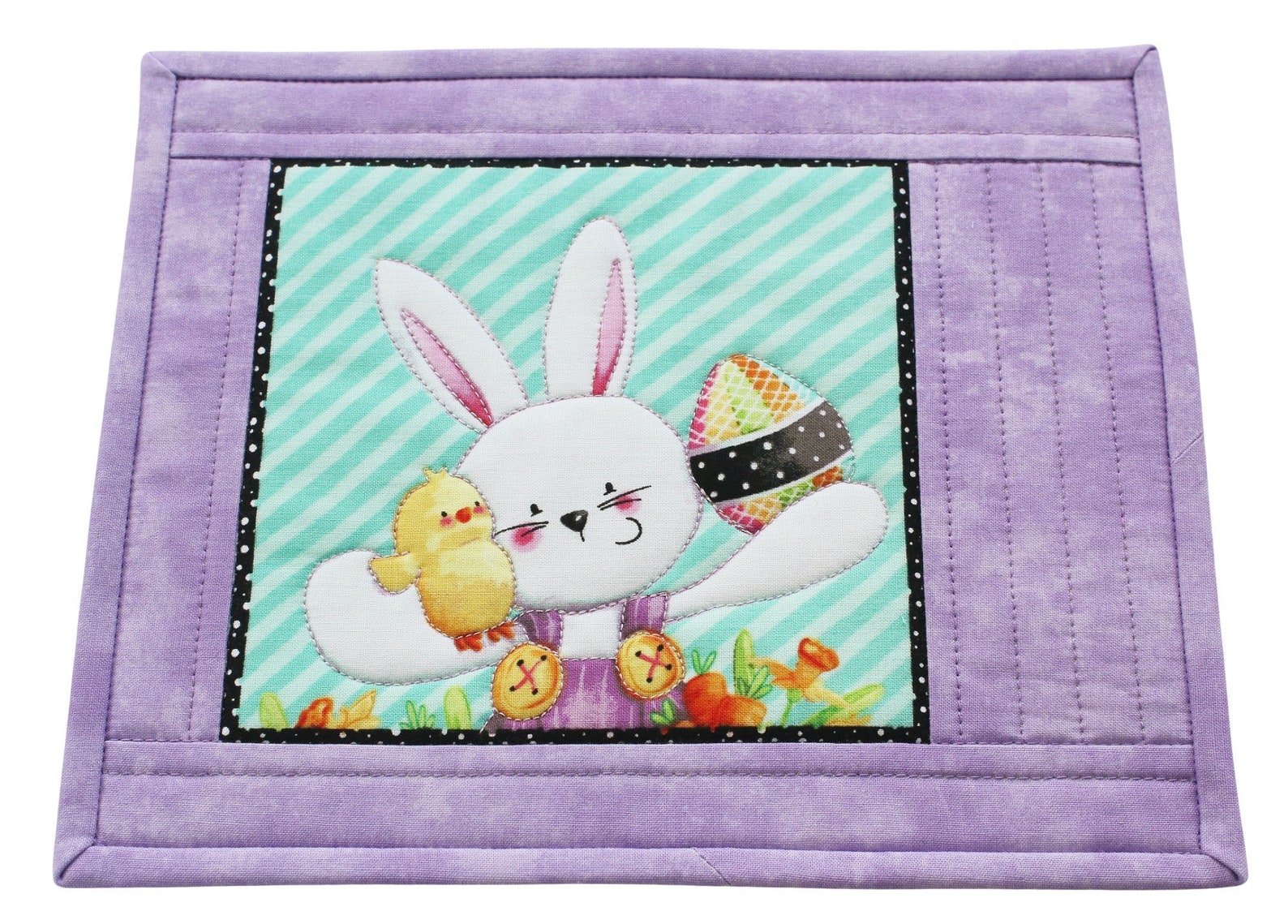 Quilted Easter Bunny Mug Rug 8x10 Inch | Etsy