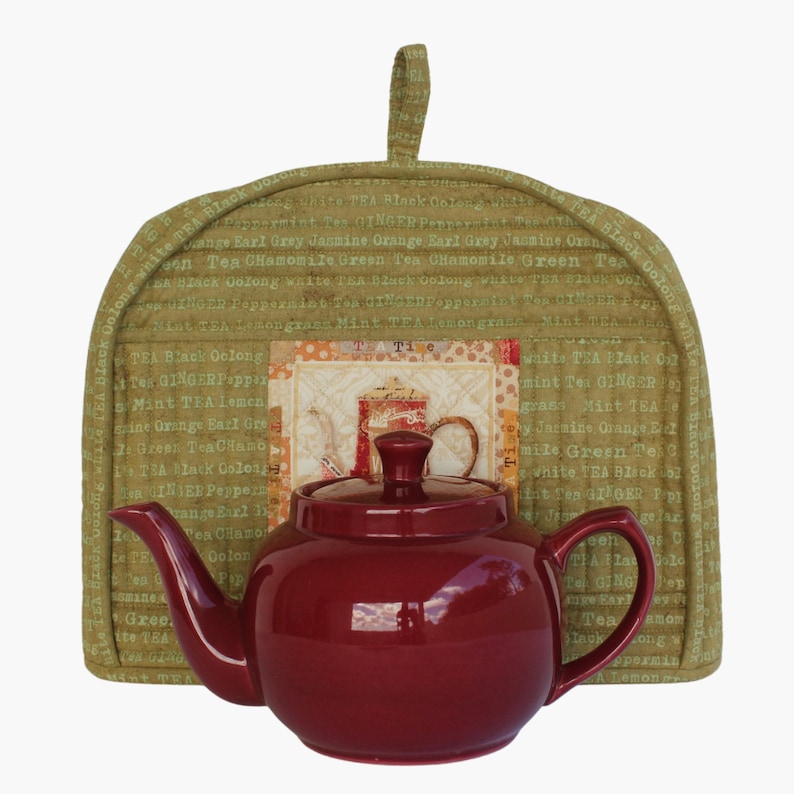 Quilted Green Tea Cozy + Teapot Mat - Etsy