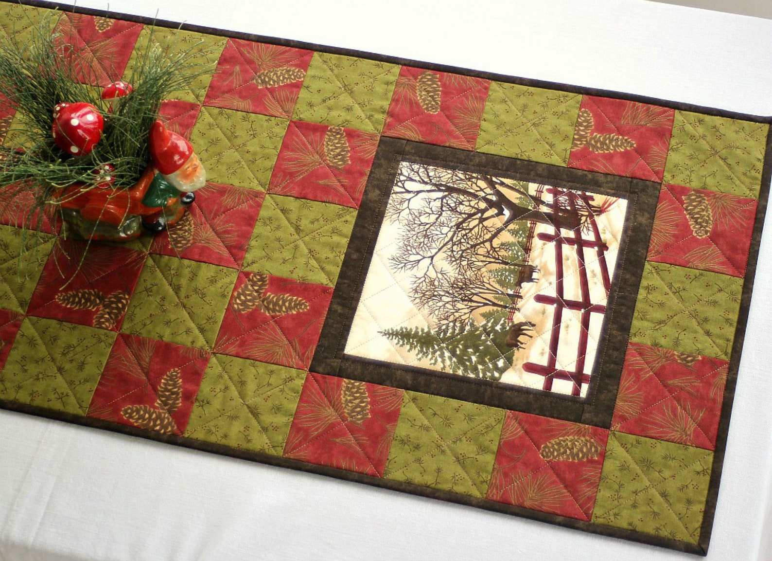 Quilted Winter Table Runner, Horses, Snow Scenery, 45.50"x18" - Etsy