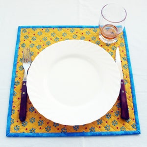 Quilted Placemats, Set of 2 Square Table Mats, 13"x13" - Etsy