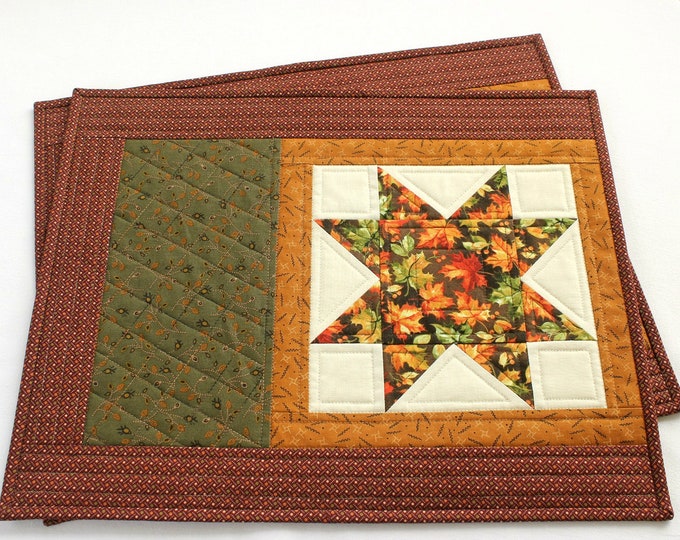Quilted Fall Placemats, Set of 2 or 4 Table Mats 13.75x17" - Etsy