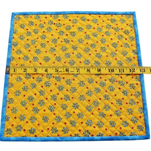 Quilted Placemats, Set of 2 Square Table Mats, 13"x13" - Etsy