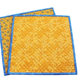 Quilted Placemats, Set of 2 Square Table Mats, 13"x13" - Etsy